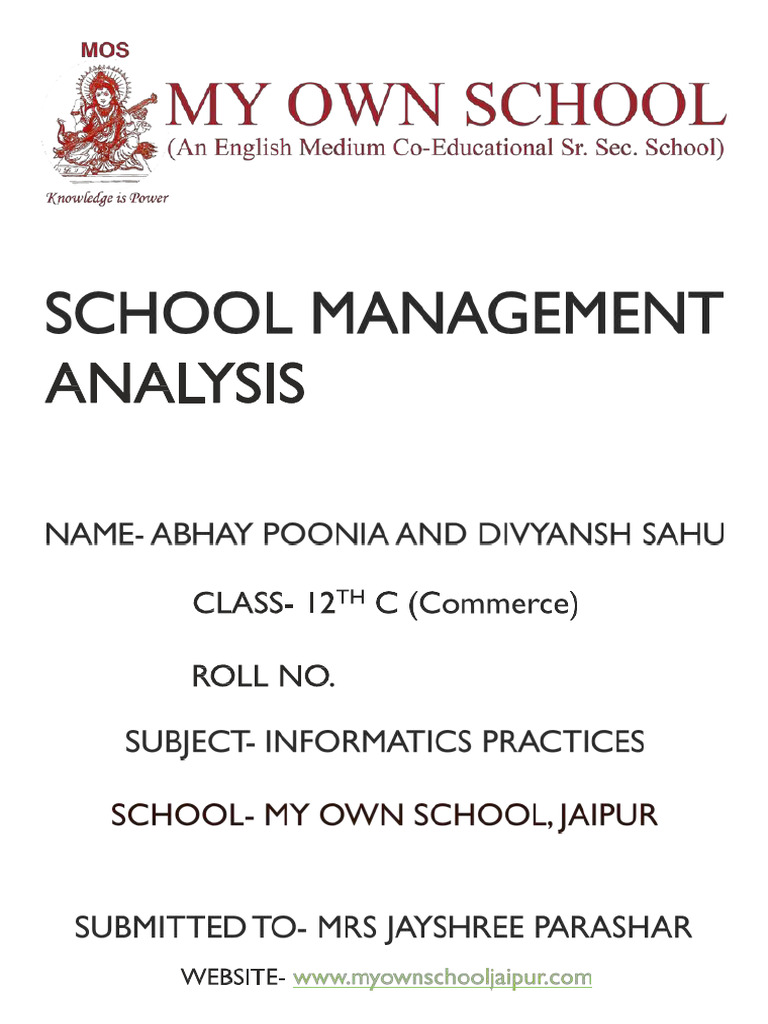 School Management Analysis | PDF | Data Analysis | Usability