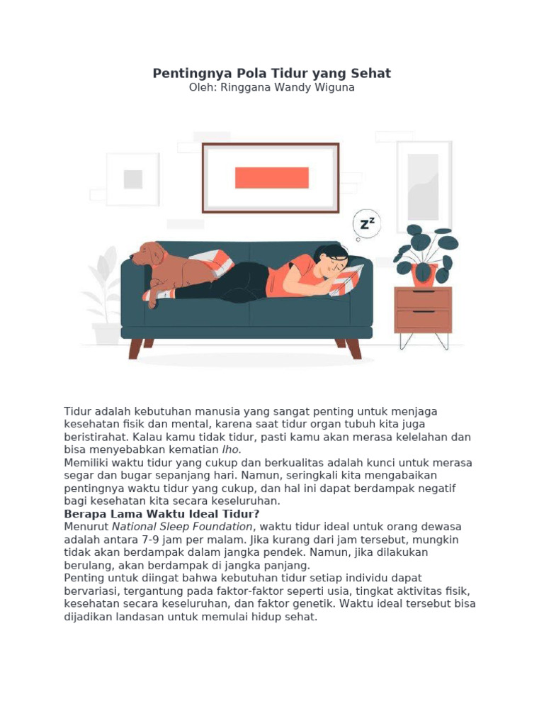 Pentingnya Pola Tidur yang Sehat | PDF