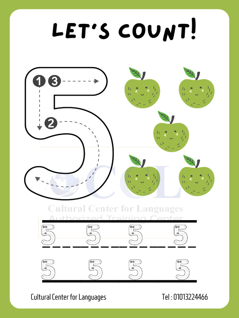 Colorful Illustrative Let's Count The Number 1-10 Math Worksheet | PDF