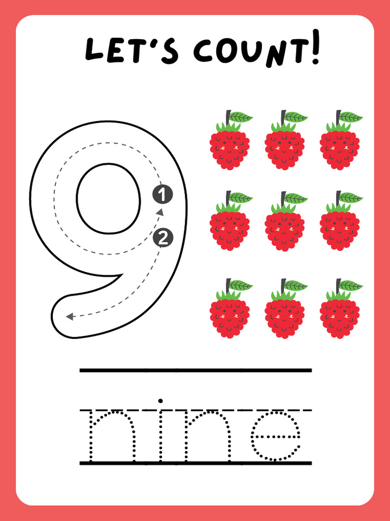 Colorful Illustrative Let's Count The Number 1-10 Math Worksheet | PDF