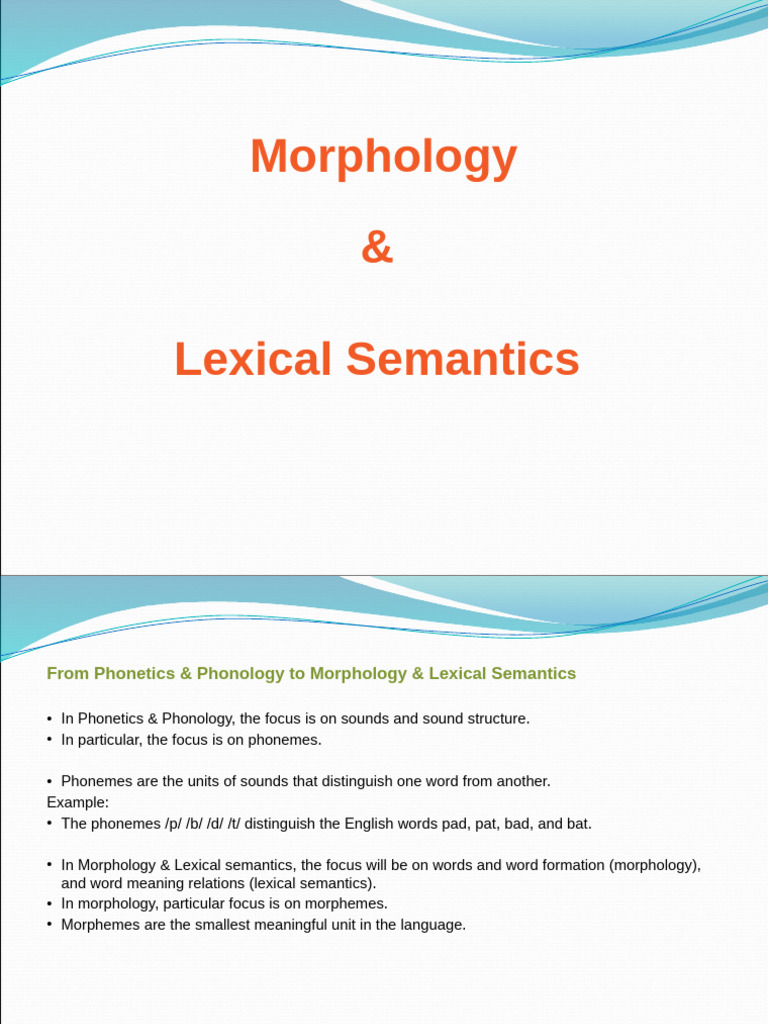 Morphology Lexical Semantics | PDF | Morphology (Linguistics) | Word