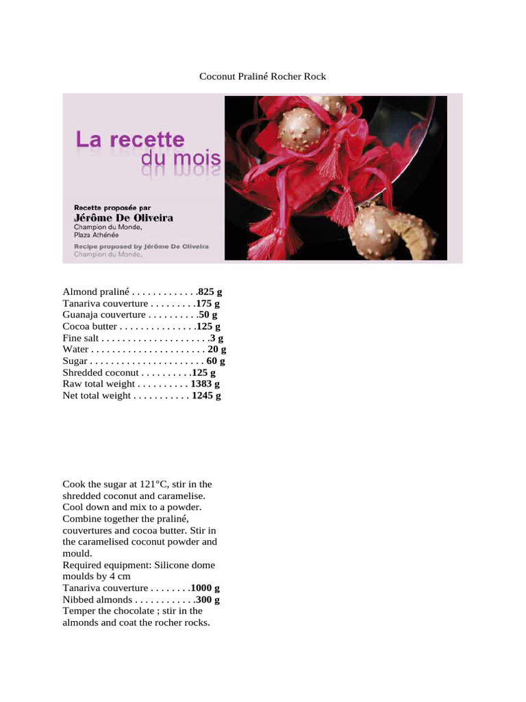 Coconut Praliné Rocher Rock | PDF