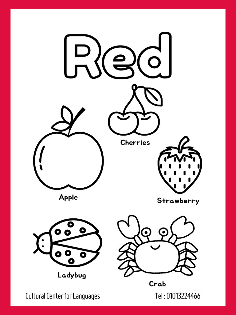 Multi-Color Border Illustrative Colors Kindergarten Coloring Page ...