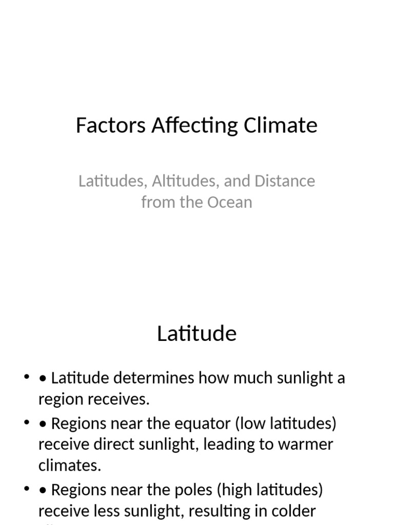 Factors Affecting Climate | PDF