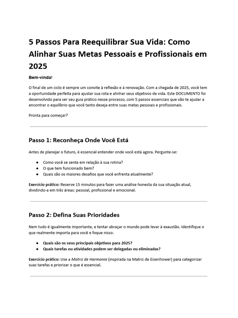 5 Passos para Reequilibrar Sua Vida - Como Alinhar Suas Metas Pessoais ...