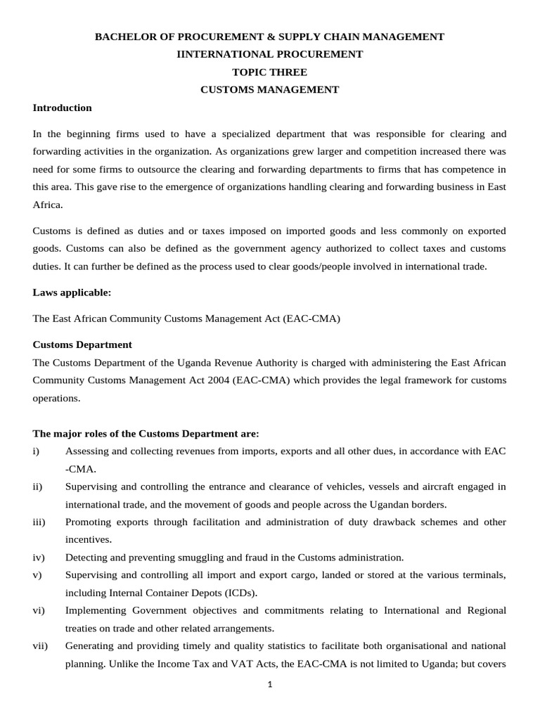 TOPIC3 CUSTOMS MANAGEMENT._011413 | PDF | Customs | Taxes
