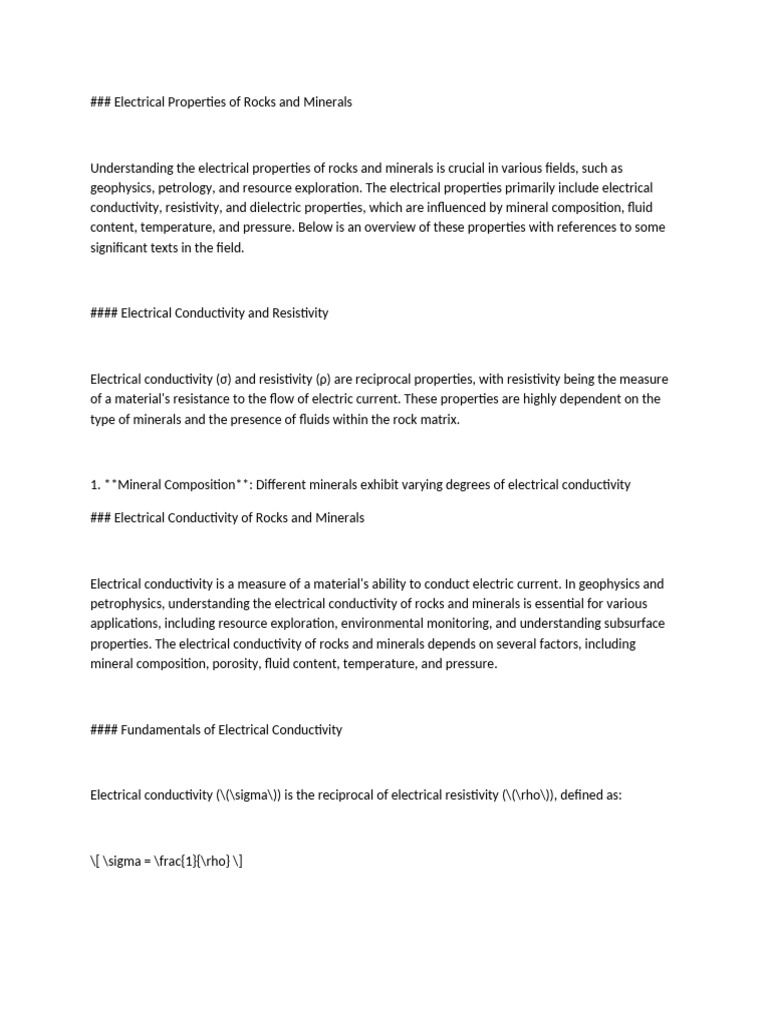 Electrical Prop-WPS Office | PDF | Electrical Resistivity And ...
