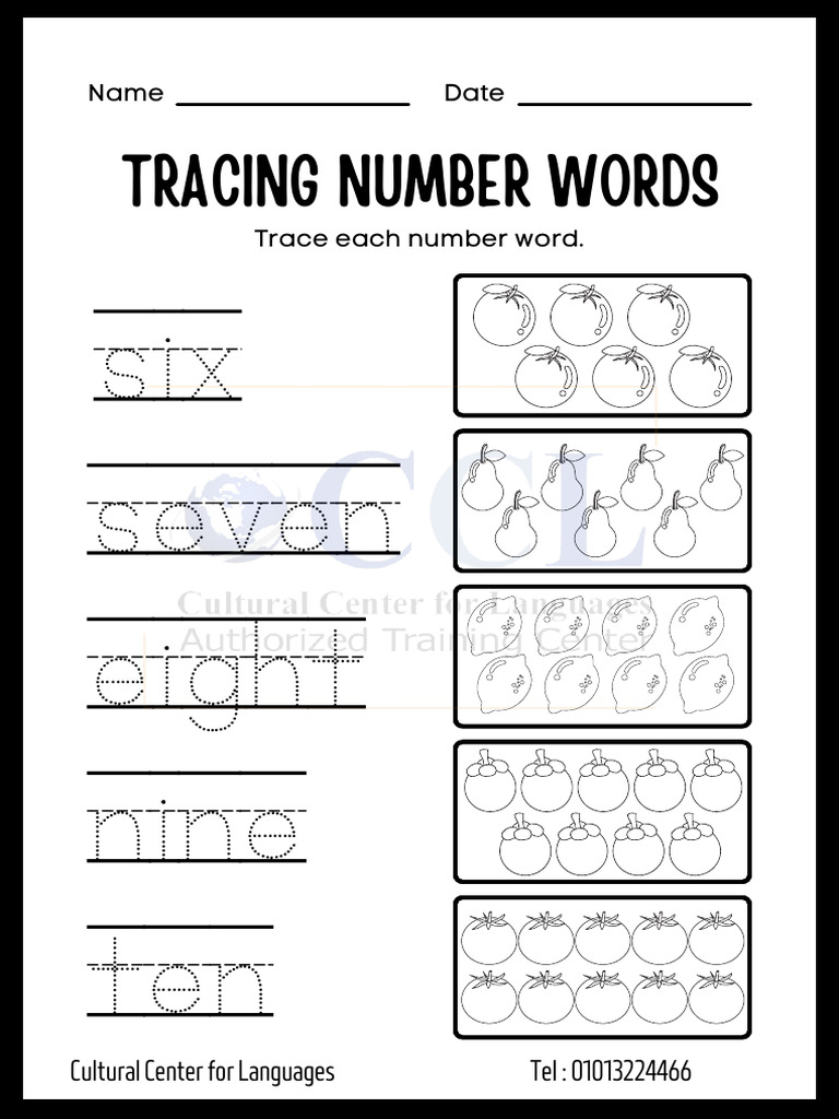 Tracing Number Words Activity | PDF