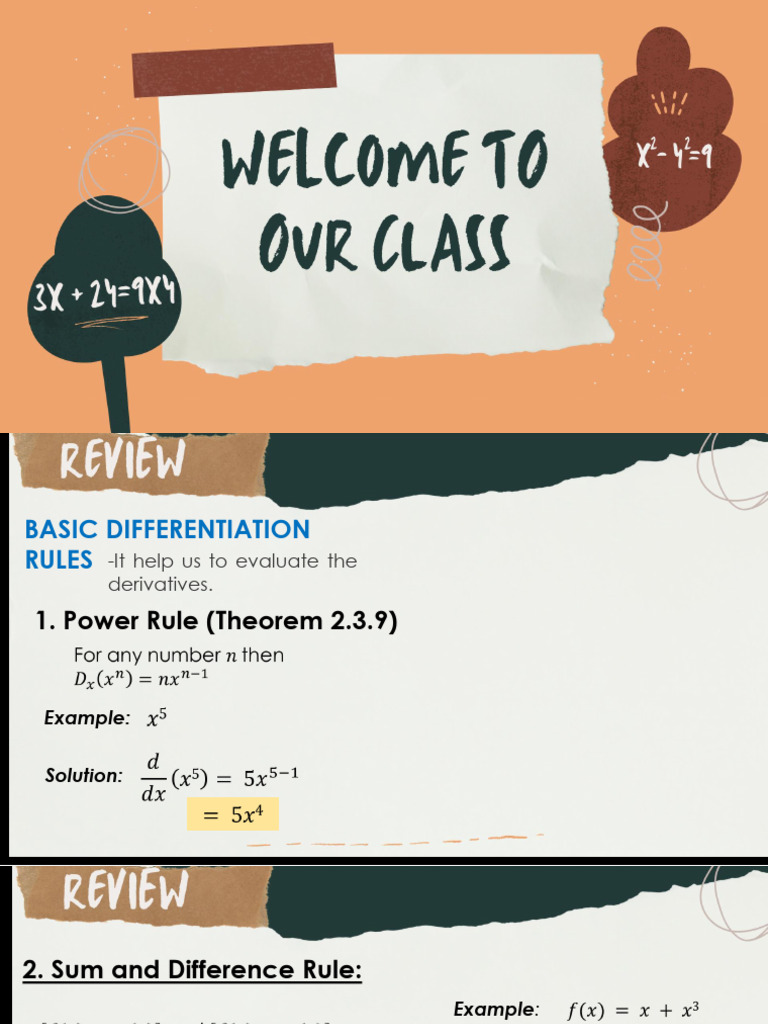 Essential Differentiation Rules Explained | PDF | Function (Mathematics ...