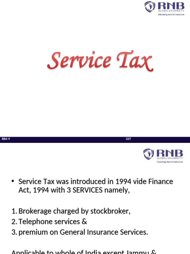 GST and Service Tax Overview | PDF