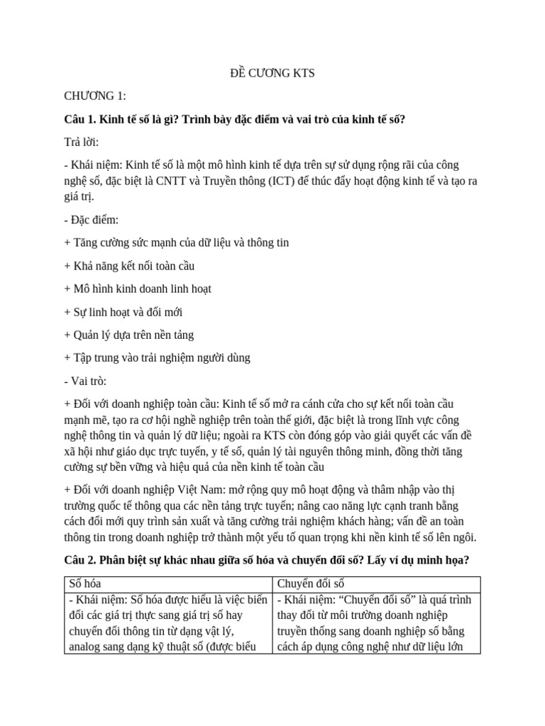 Đề Cương KTS | PDF