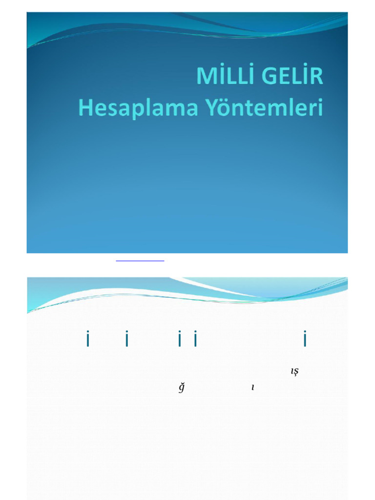 Ders 2 Milli Gelir Hesabı 2021 | PDF