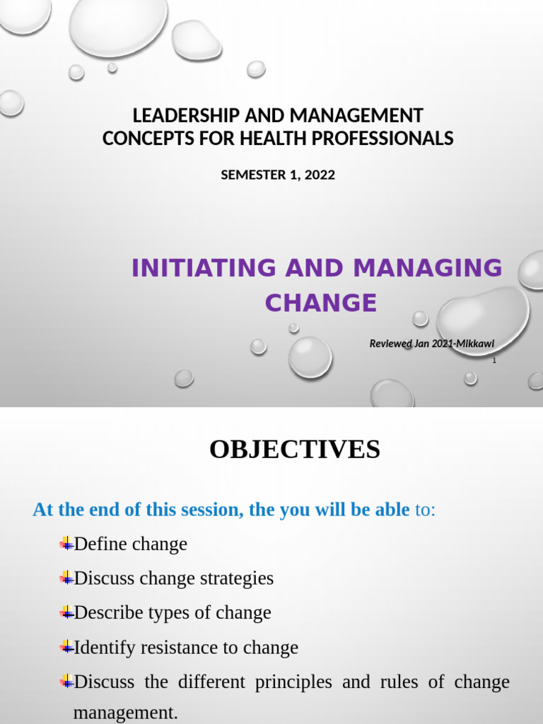 Initiating and Managing Change | PDF | Innovation | Rationality