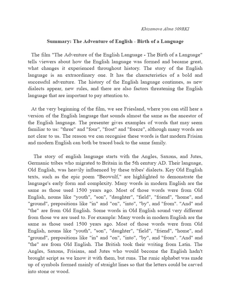 Summary | PDF | English Language | Linguistics