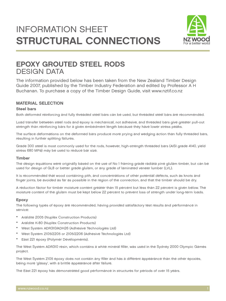 Epoxy Grouted Steel Rods in Timber Design | PDF | Strength Of Materials ...