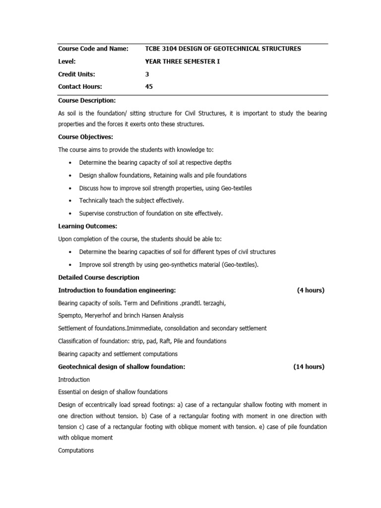 Design of Geotechnical Structures | PDF | Geotechnical Engineering | Foundation (Engineering)