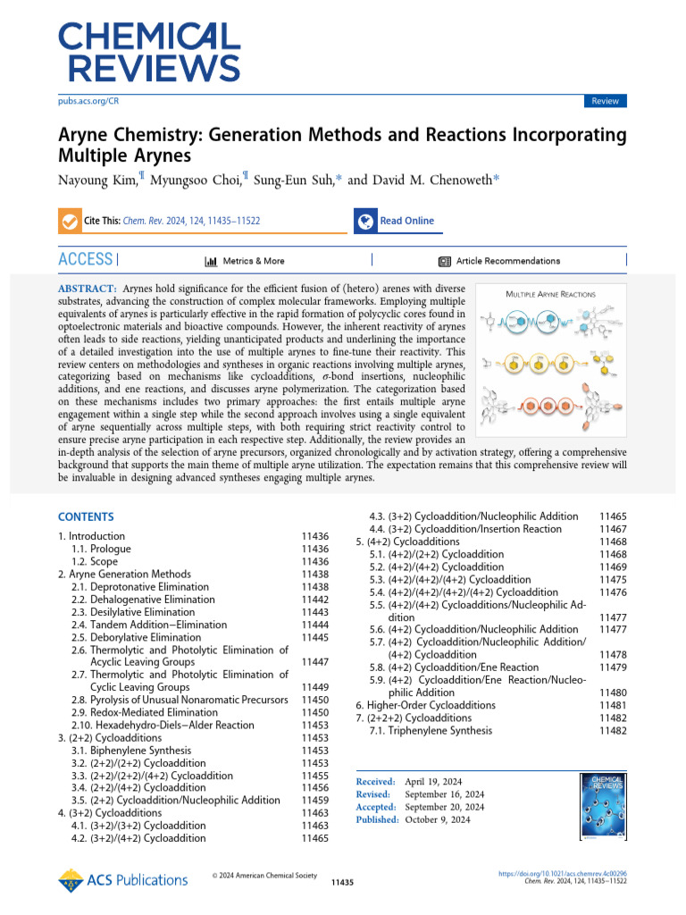 Aryne Chemistry: Methods & Reactions | PDF | Chemical Reactions ...