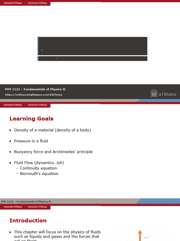 Chapter 12 - Fluids Mechanics 1122 20235 | PDF | Buoyancy | Fluid Dynamics