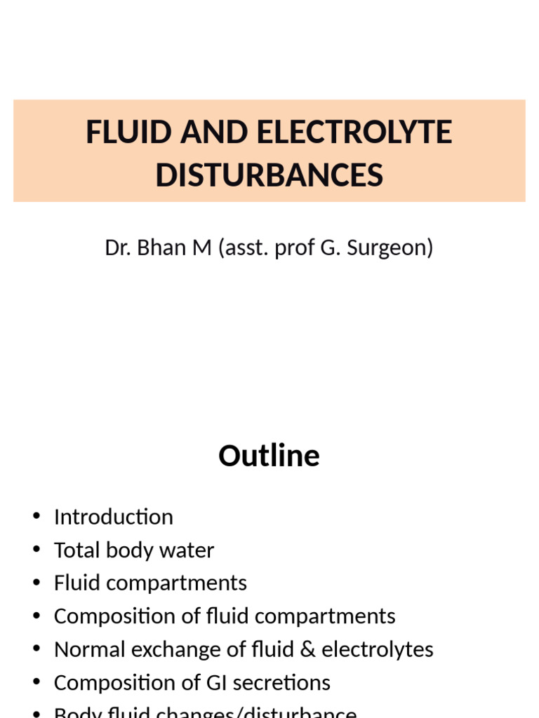 Fluid and Electrolytes | PDF | Clinical Medicine | Medical Specialties