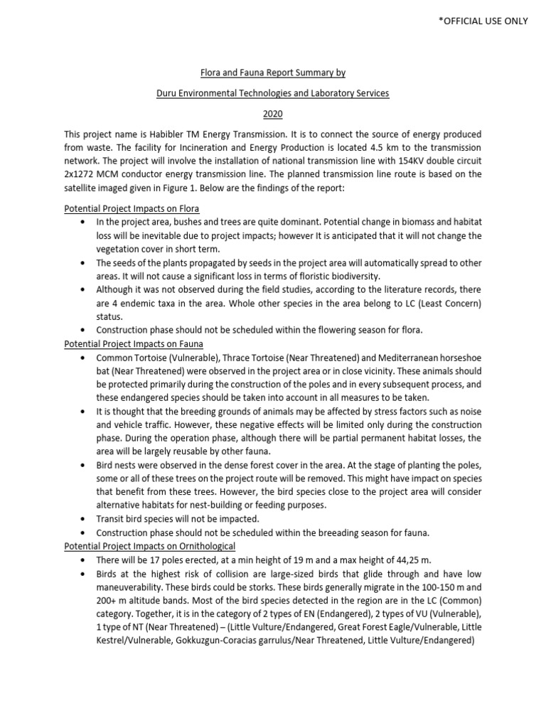 Summary of The Flora and Fauna Report | PDF | Birds | Habitat
