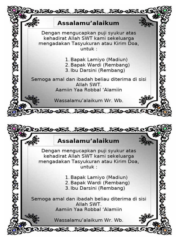 Kardusan Kirim Doa | PDF