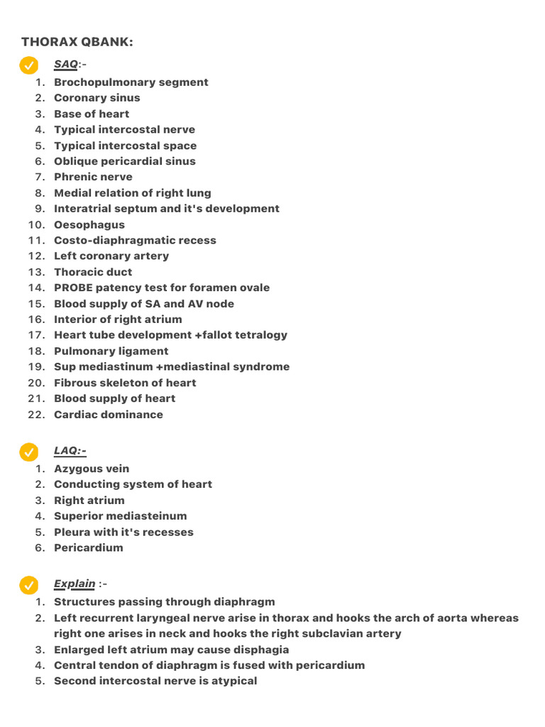 Thorax Qbank | PDF