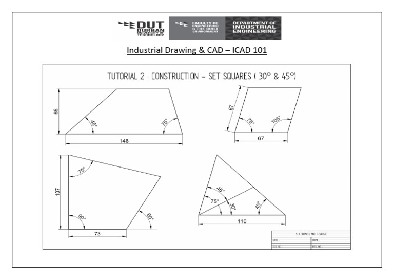 32. Ind Draw CAD - Tutorials 2 - Set Squares | PDF