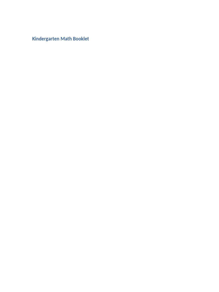 Kindergarten Math Activities Booklet | PDF | Shape | Euclid