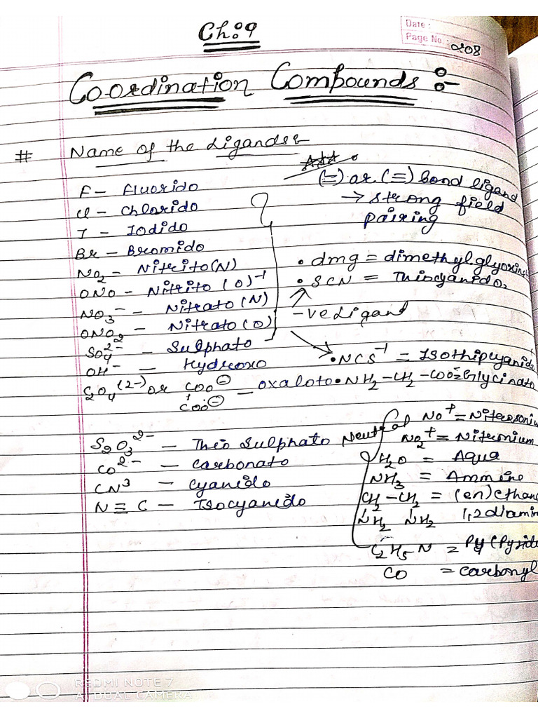CH 9 Coordination Compound | PDF