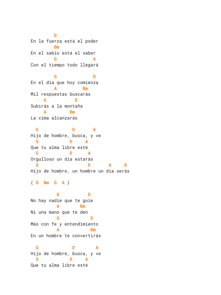 "Hijo de Hombre: Letra y Significado" | PDF