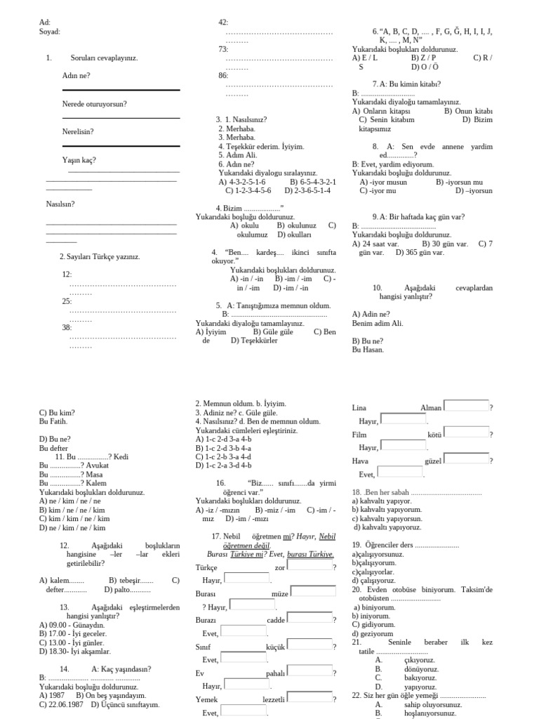 A1 Test | PDF