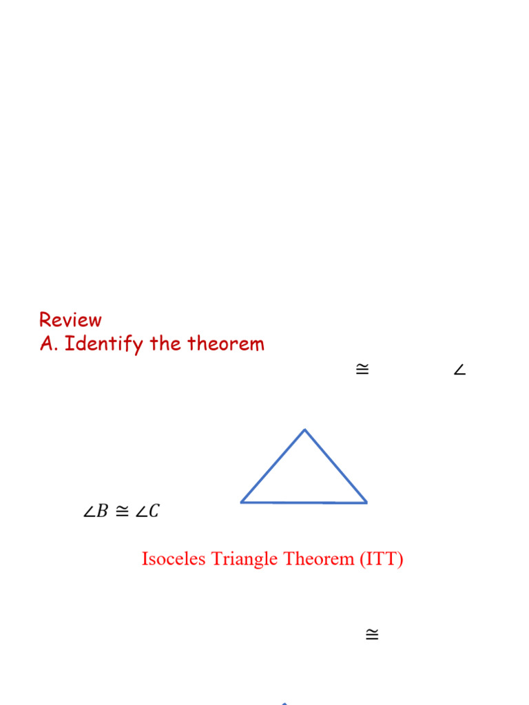 Triangle Congruence Theorems Applications of ITT and CITT | PDF ...
