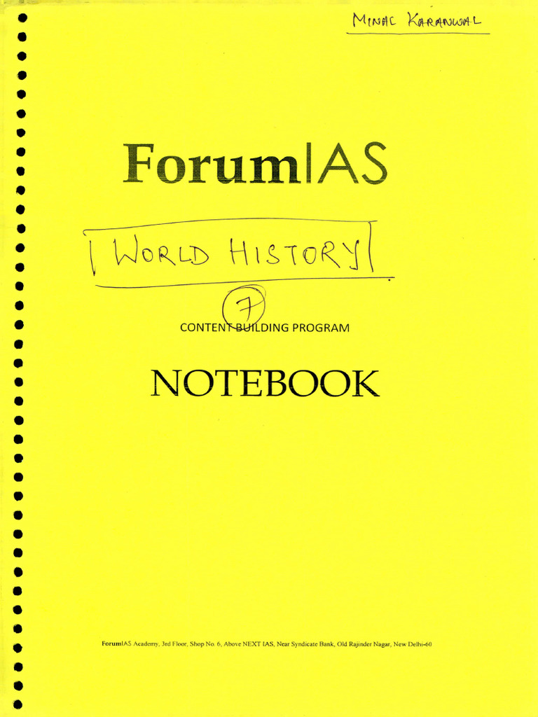 World History Sample Student Class Notes | PDF