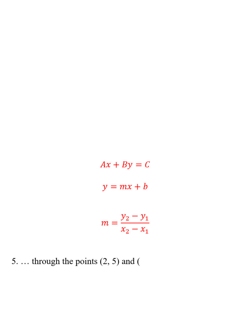 Writing Equation of A Line Given Its Graph Slope and A Point | PDF ...
