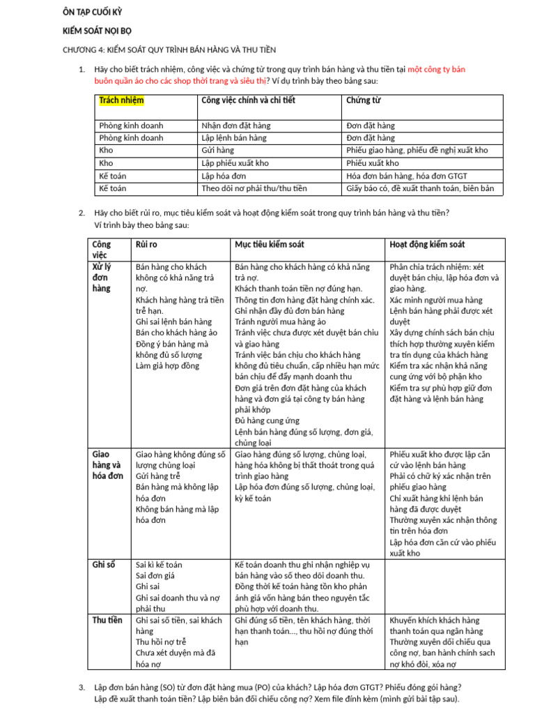 On Tap Cuoi Ky KSNB | PDF