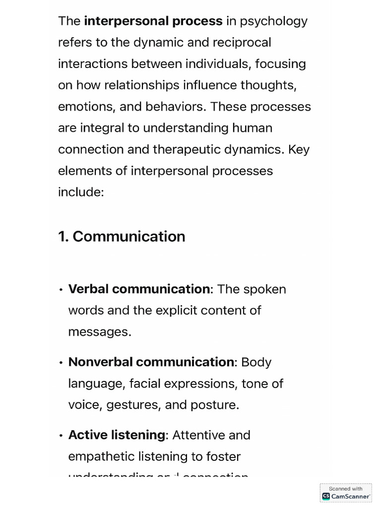 Elements of Interpersonal Process | PDF