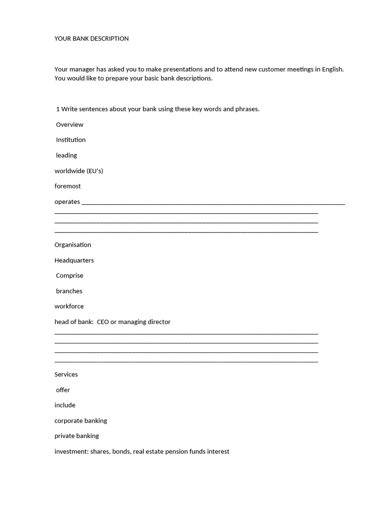 Bank Profile | PDF