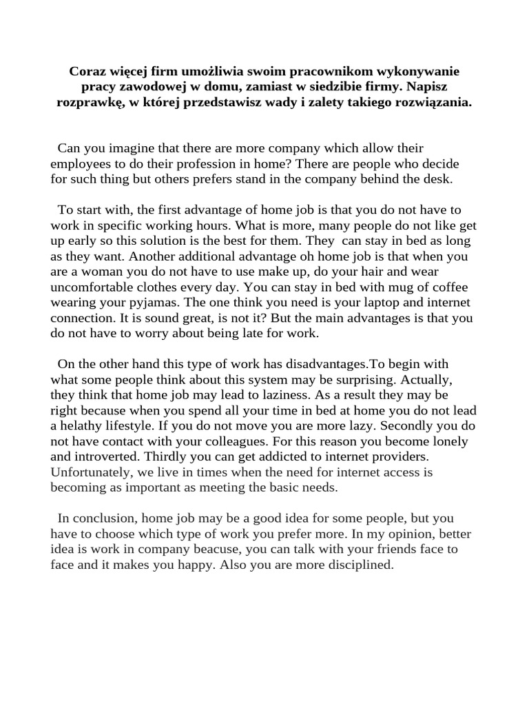 Agnieszka Zaciura - Rozprawka Za I Przeciw | PDF