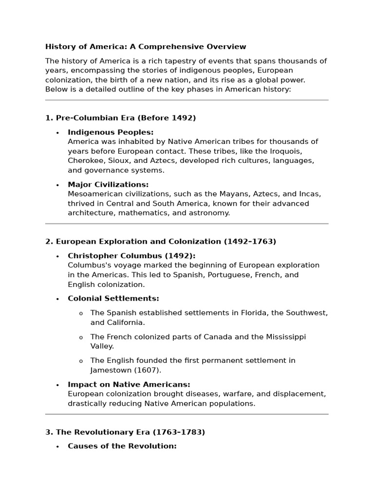 History of America | PDF | The United States | European Colonization Of ...