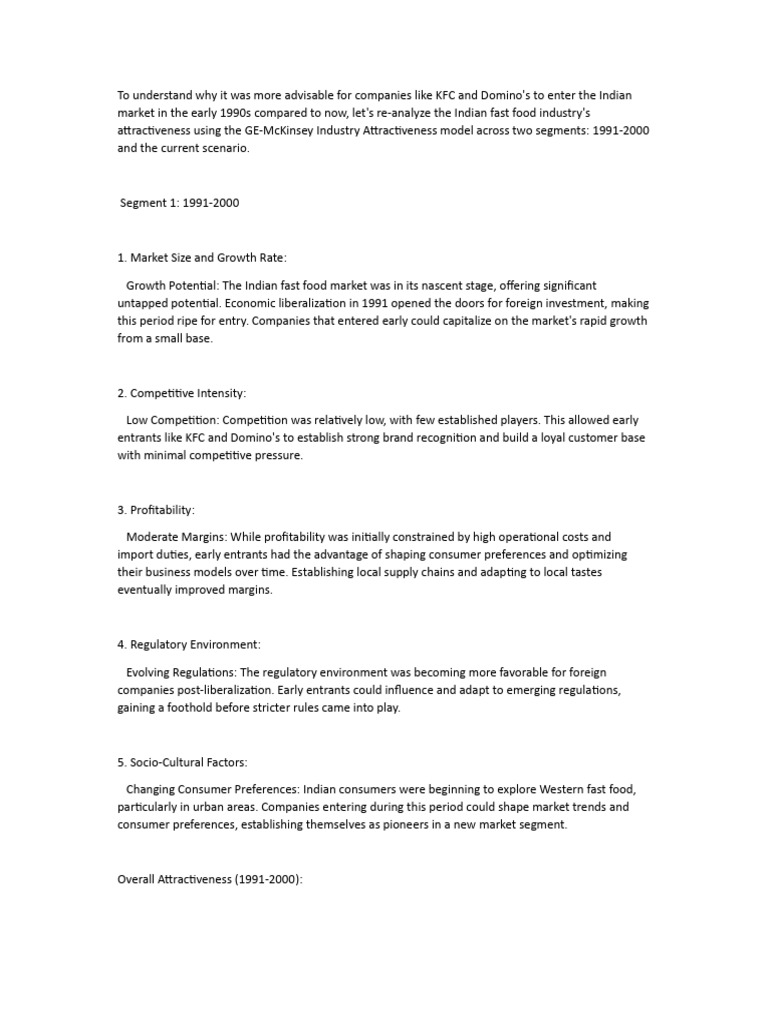 KFC vs Domino's: Market Entry Analysis | PDF | Profit (Economics ...