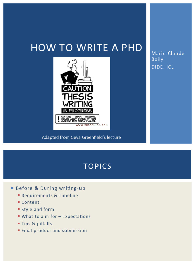 How-to-write-a-PhD_240501_155100 | PDF | Thesis | Science