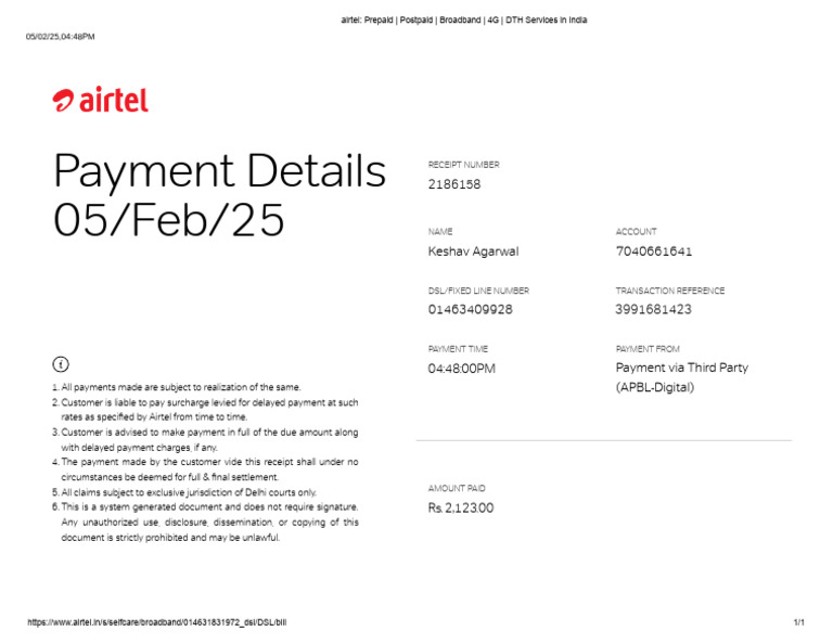 Airtel - Prepaid - Broadband - 4G - Services in India-Feb | PDF ...