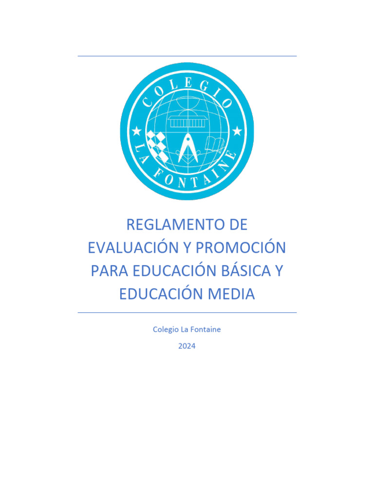 Reglamento-de-Evaluacion-y-Promocion-Colegio-La-Fontaine-2024 | PDF | Evaluación | Enseñando