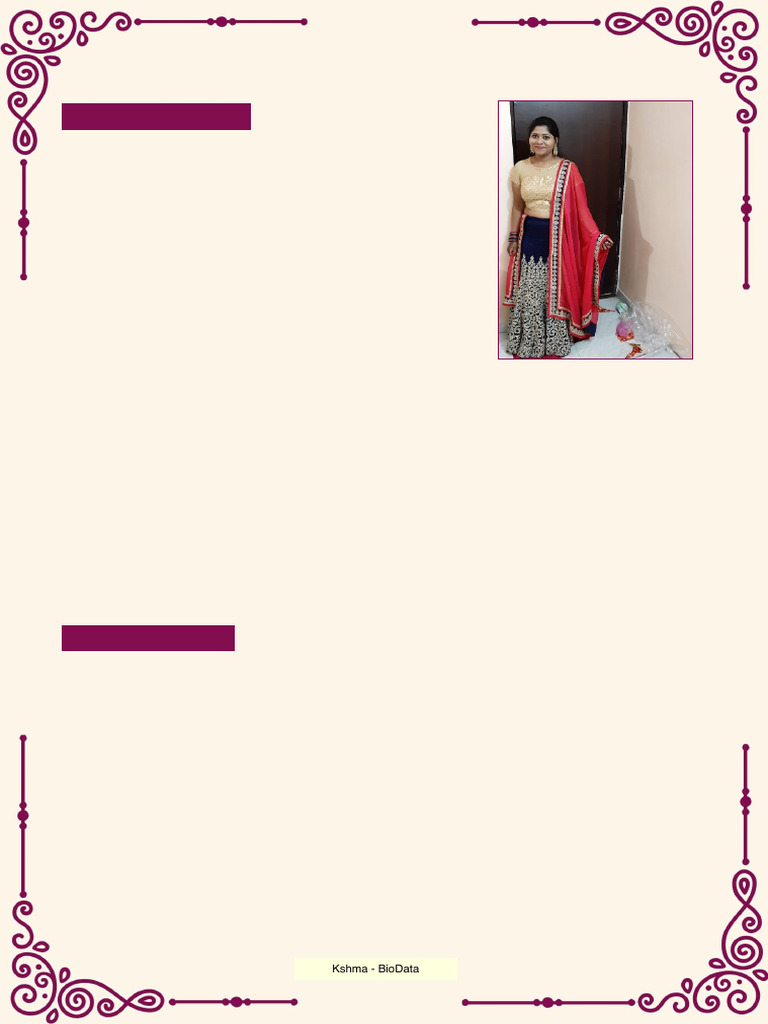 Kshma Biodata | PDF