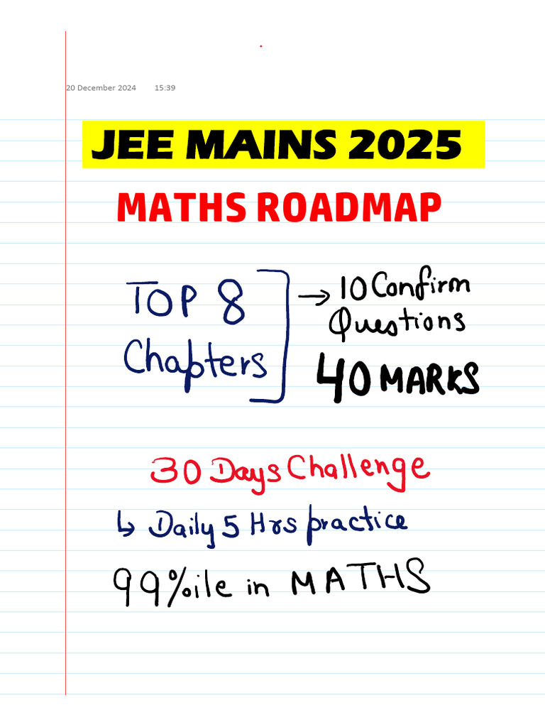 Jee Mains Maths Roadmap 2025 - 1 | PDF