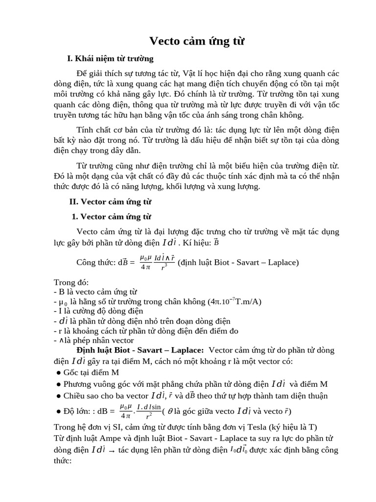 Vecto cảm ứng từ | PDF