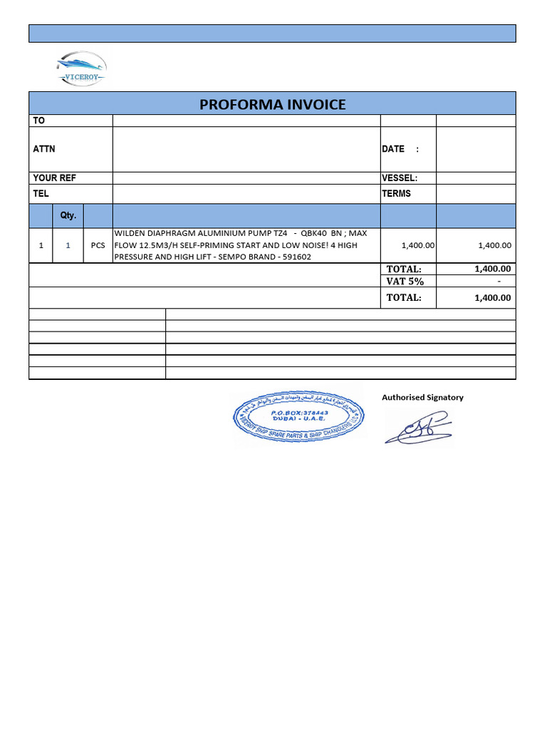 Proforma Inv 23 April 24 - Pi04111 | PDF