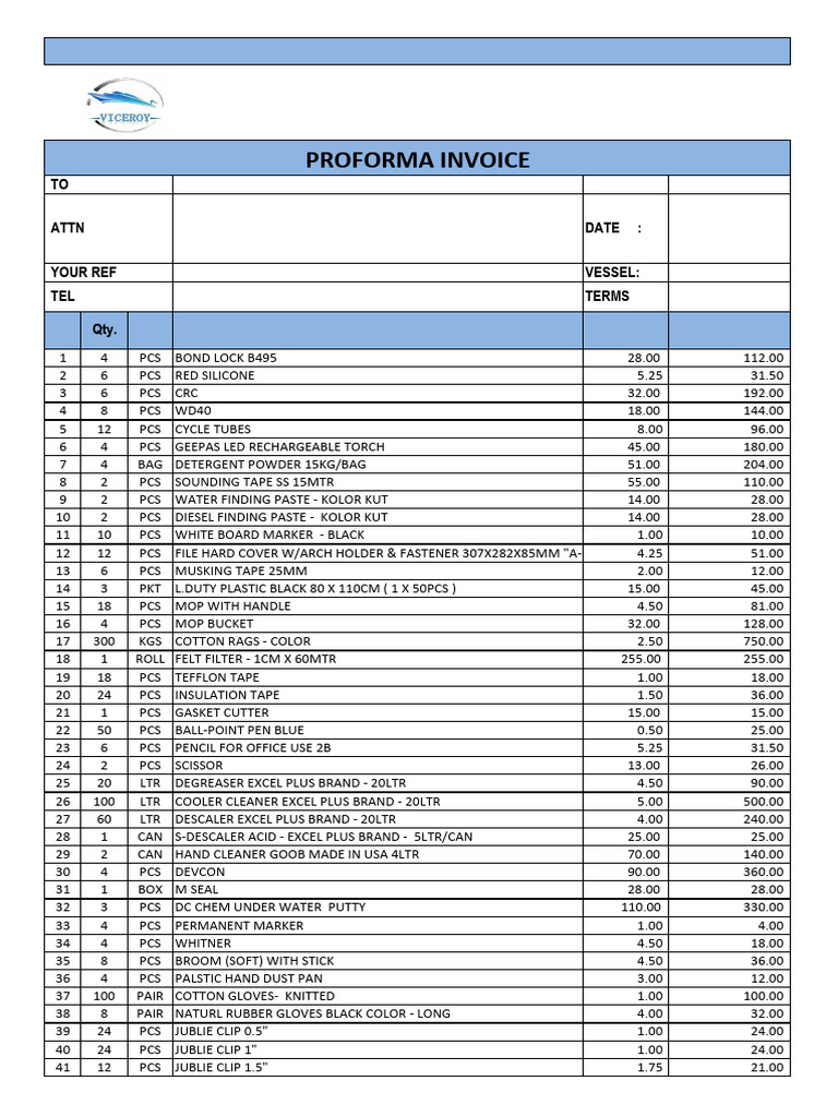 PROFORMA INV 23 APRIL 24 - PI04112 | PDF