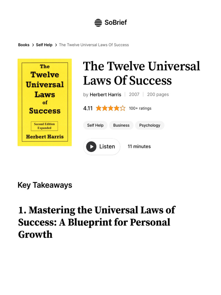 The Twelve Universal Laws of Success | PDF | Thought | Mindset