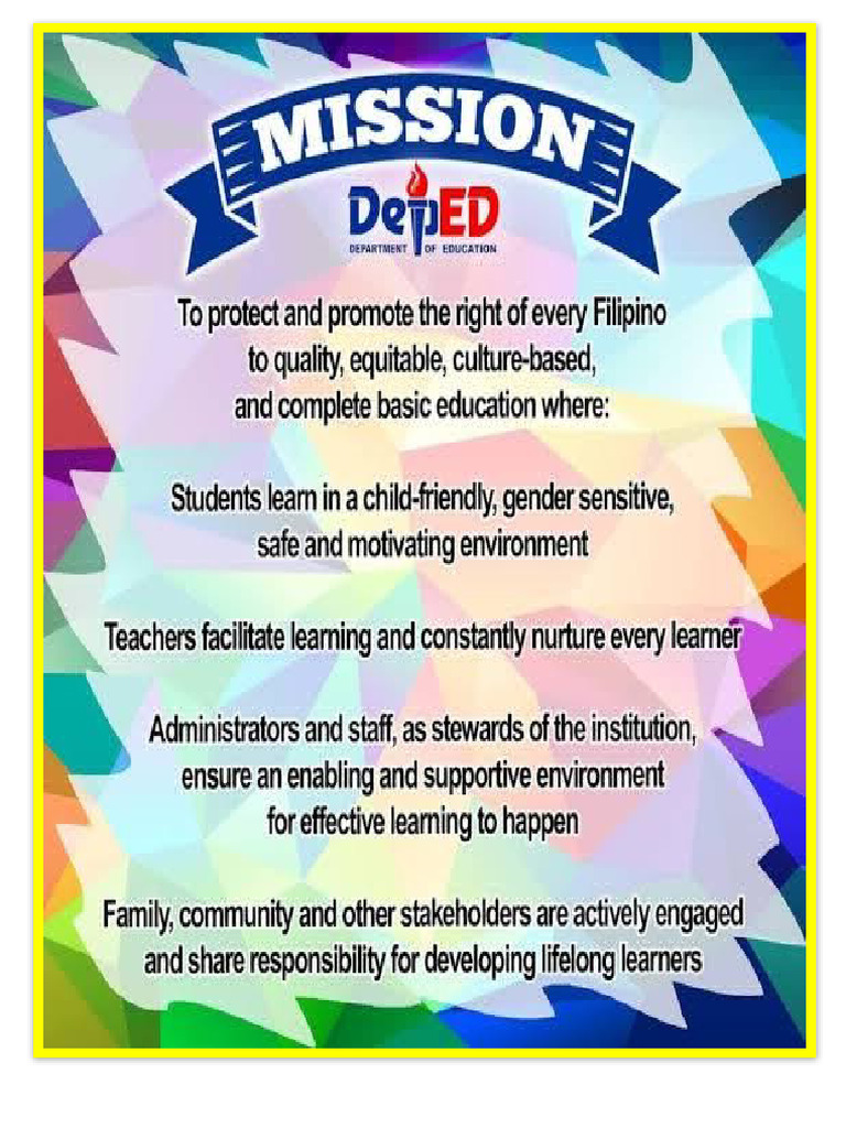deped mission and vision | PDF